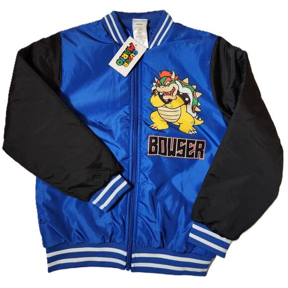 Nintendo | Jackets & Coats | Nintendo Super Mario Bowser Varsity Jacket ...